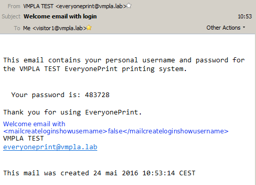 Welcome Email: Hide Username Line